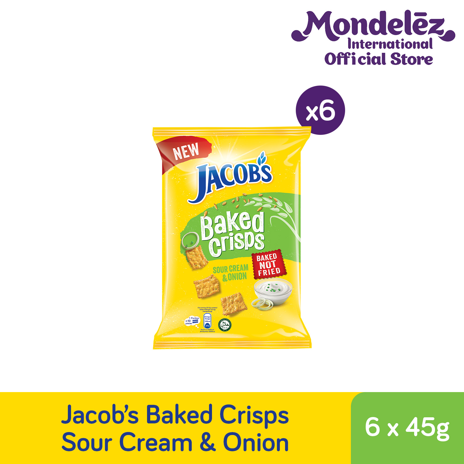 [Bundle of 6] Jacob's Baked Crisps Cracker Small Pack [Original/ Sour ...