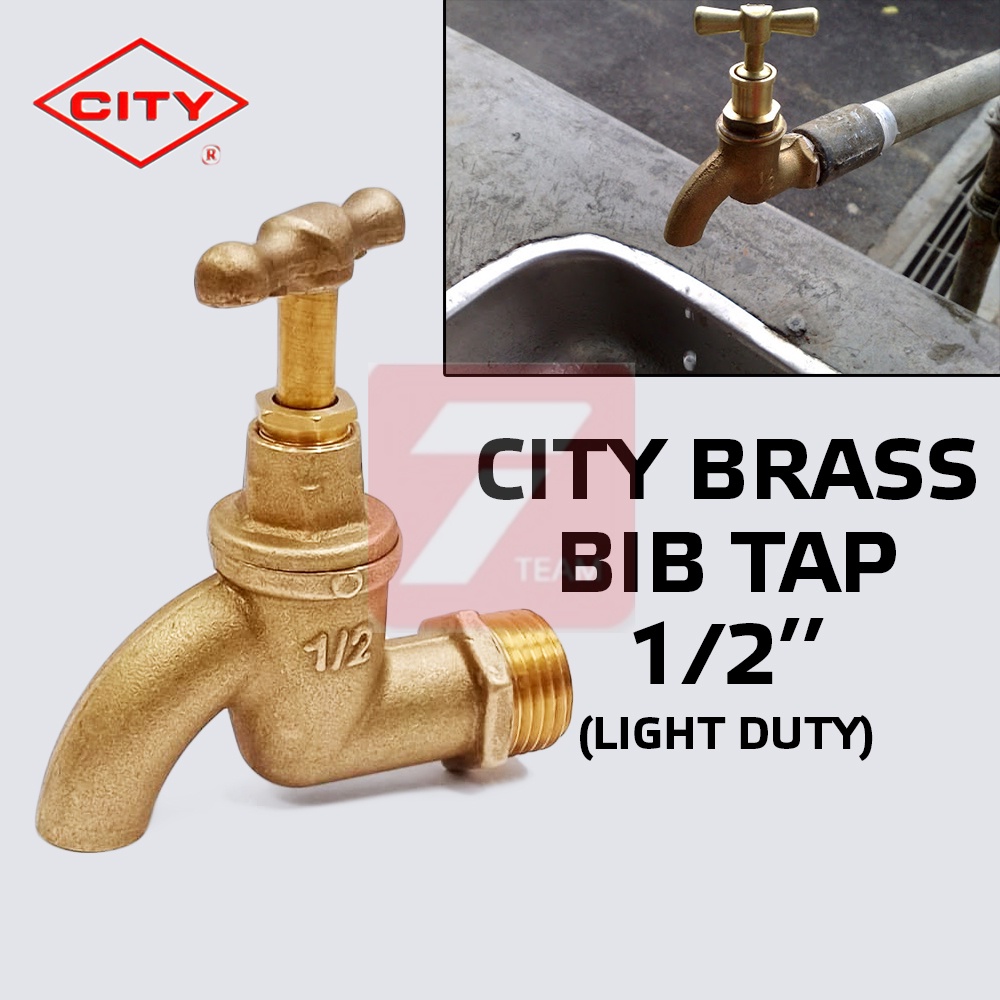 1/2'' City Brass Water Bib Tap Light Duty Kepala Paip Tembaga | Lazada