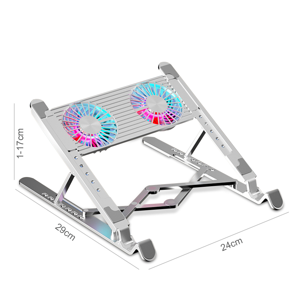 Laptop Cooling Fan Pad Aluminum Gaming Notebook Support Stand With ...
