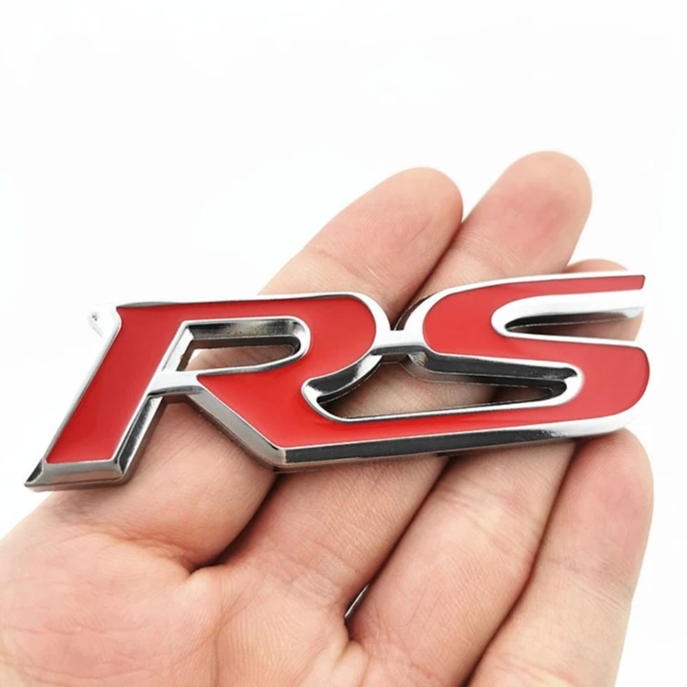 【Popular】 3d Metal RS Sticker Letters Logo Car Front Grille Rear Trunk ...