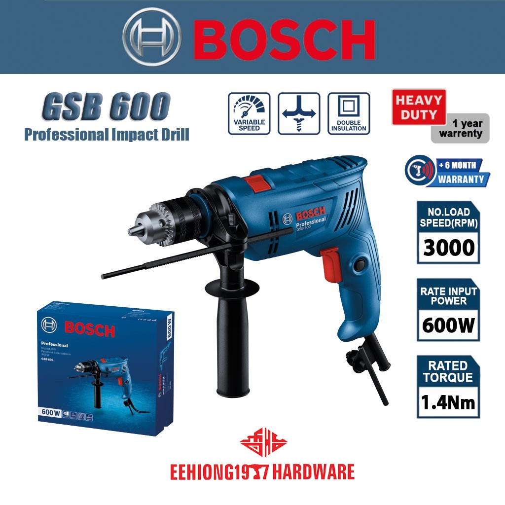 BOSCH GSB 600 GSB600 13MM Professional Impact Drill 博世冲击电钻 06011A03F0 ...