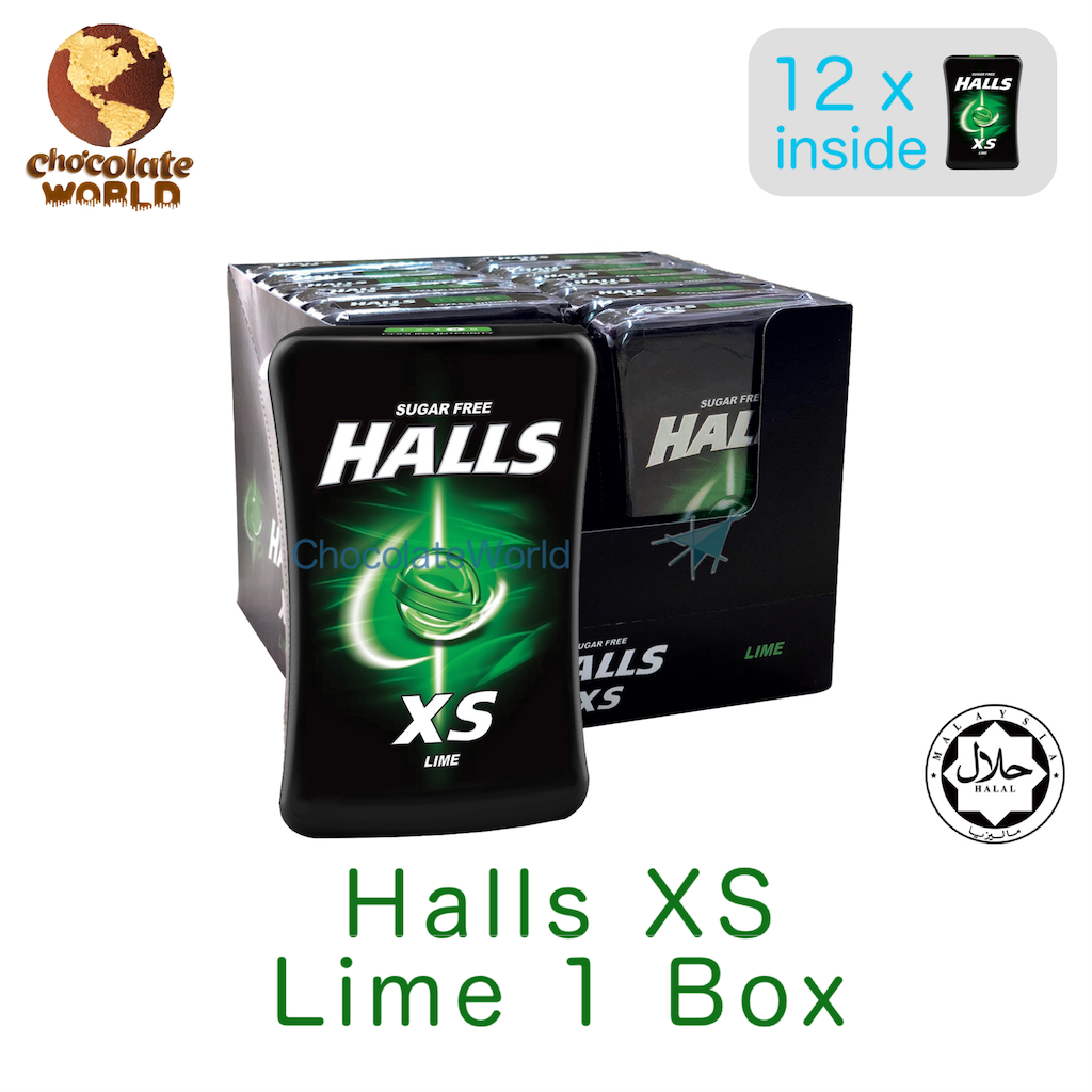 Halls XS Sugar Free Candy Lime (15g x 12) | Lazada