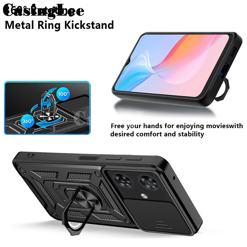 For Moto G64 Case Armor Ring Case Cover Adsorb Car Holder Shockproof ...