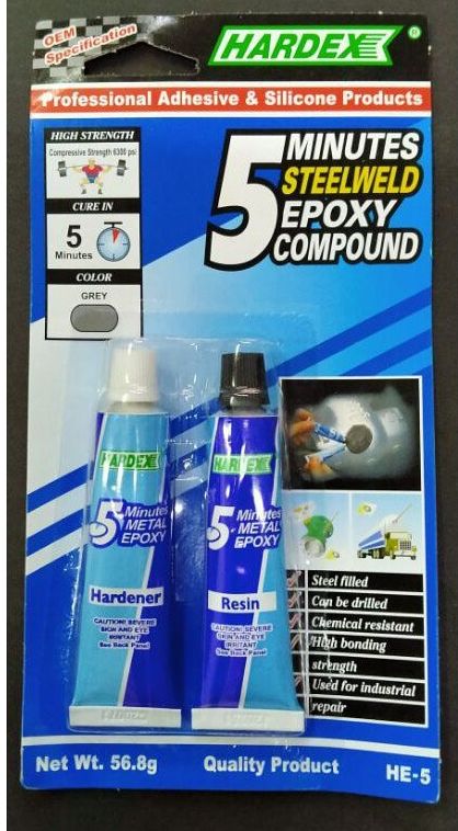 56.8g HARDEX HE5 5 MINUTES STEELWELD EPOXY COMPOUND (2TON GUM ...