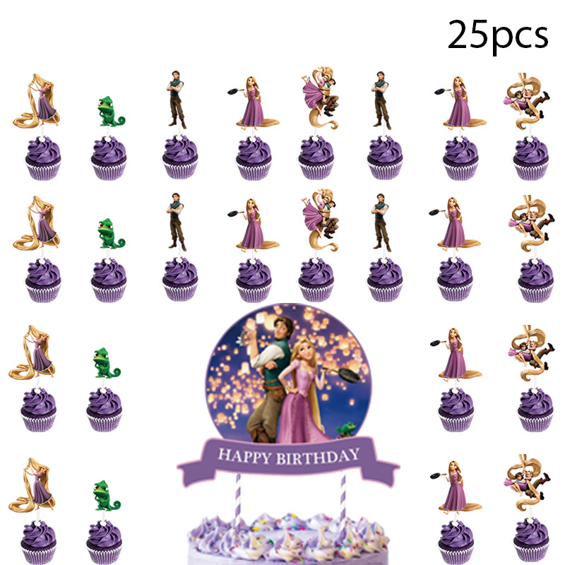 YT Tangled rapunzel Children birthday party decoration props cake ...