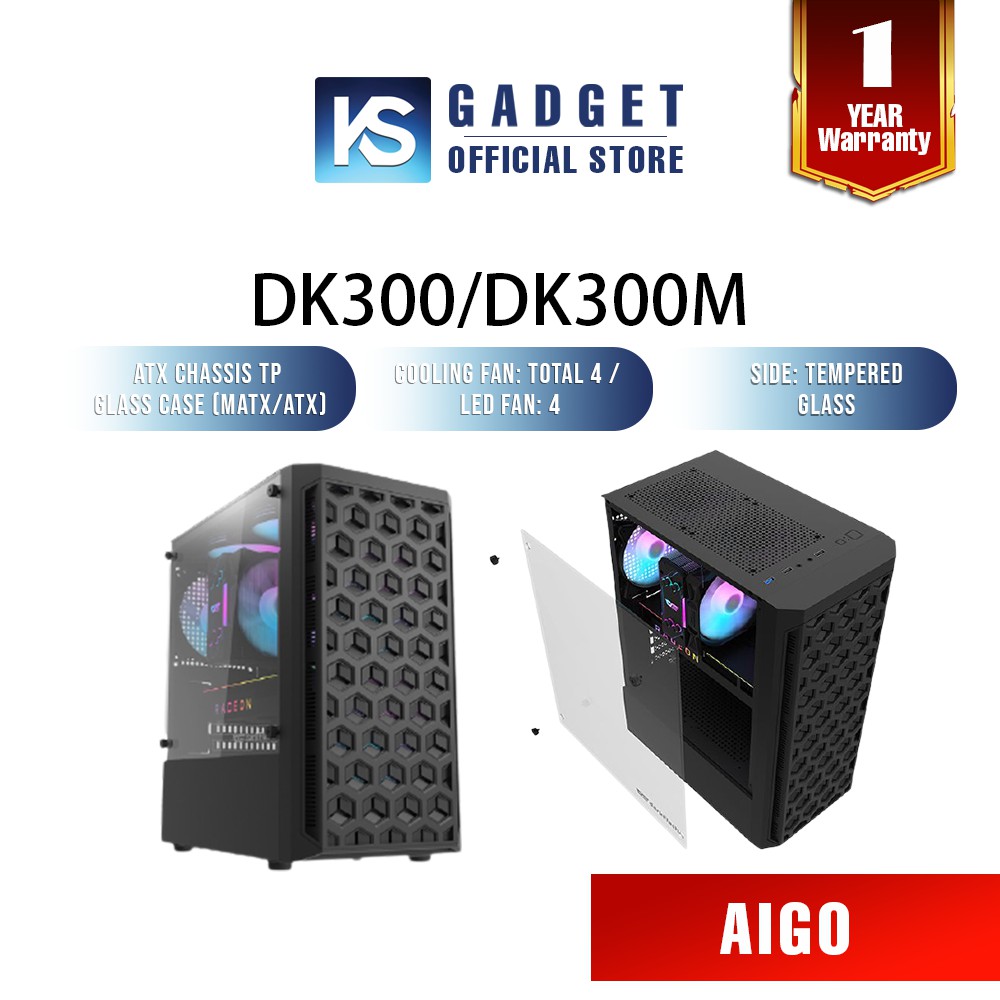 Aigo darkFlash dk300m/dk300 ATX CHASSIS TP GLASS CASE (MATX/ATX) | Lazada