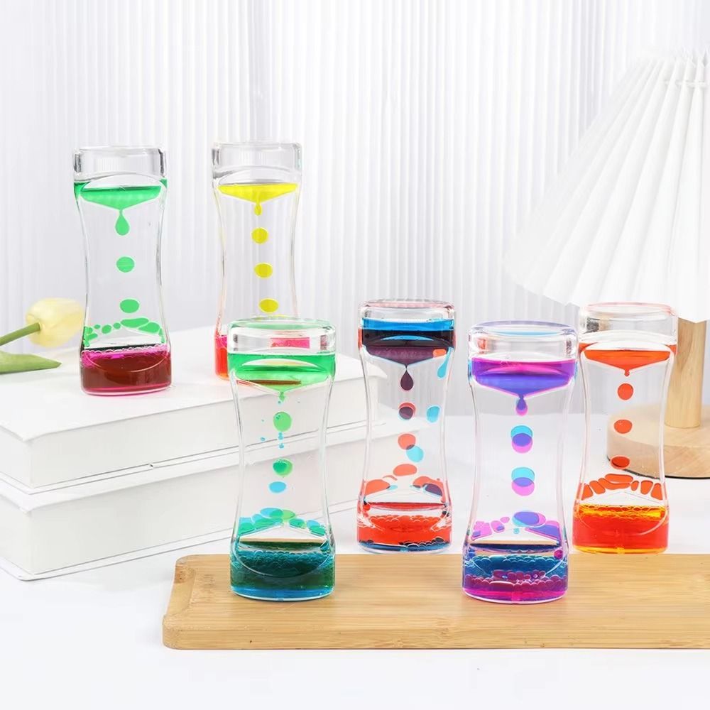 Calming Visual Double Colors Oil Hourglass Timer Creative Descending ...