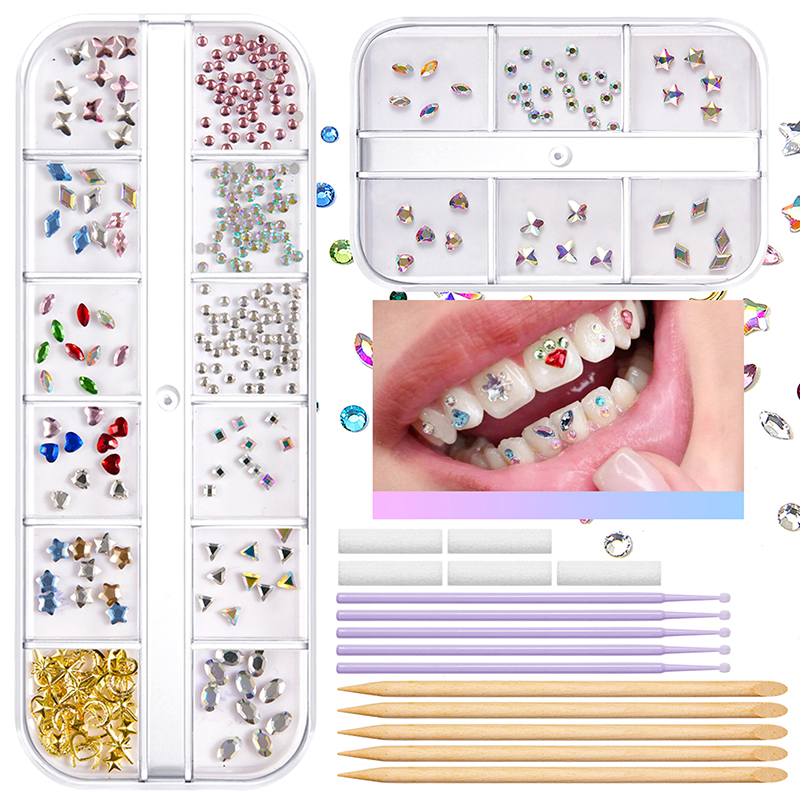 New 1Set Dental Tooth Gems Crystal Diamond Ornament Diy Tools Various ...
