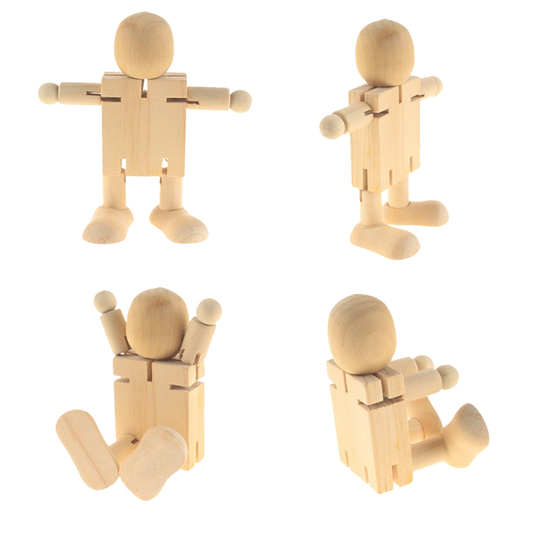 【Wildfolk Studio】2PCS Painting Graffiti Wood Man Deformation Joint ...
