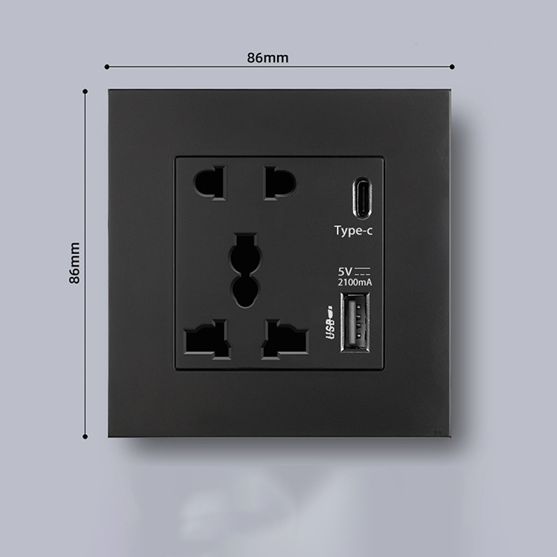 【100%-original】 2100MA USB Socket International Panel 13A UK Wall Type ...