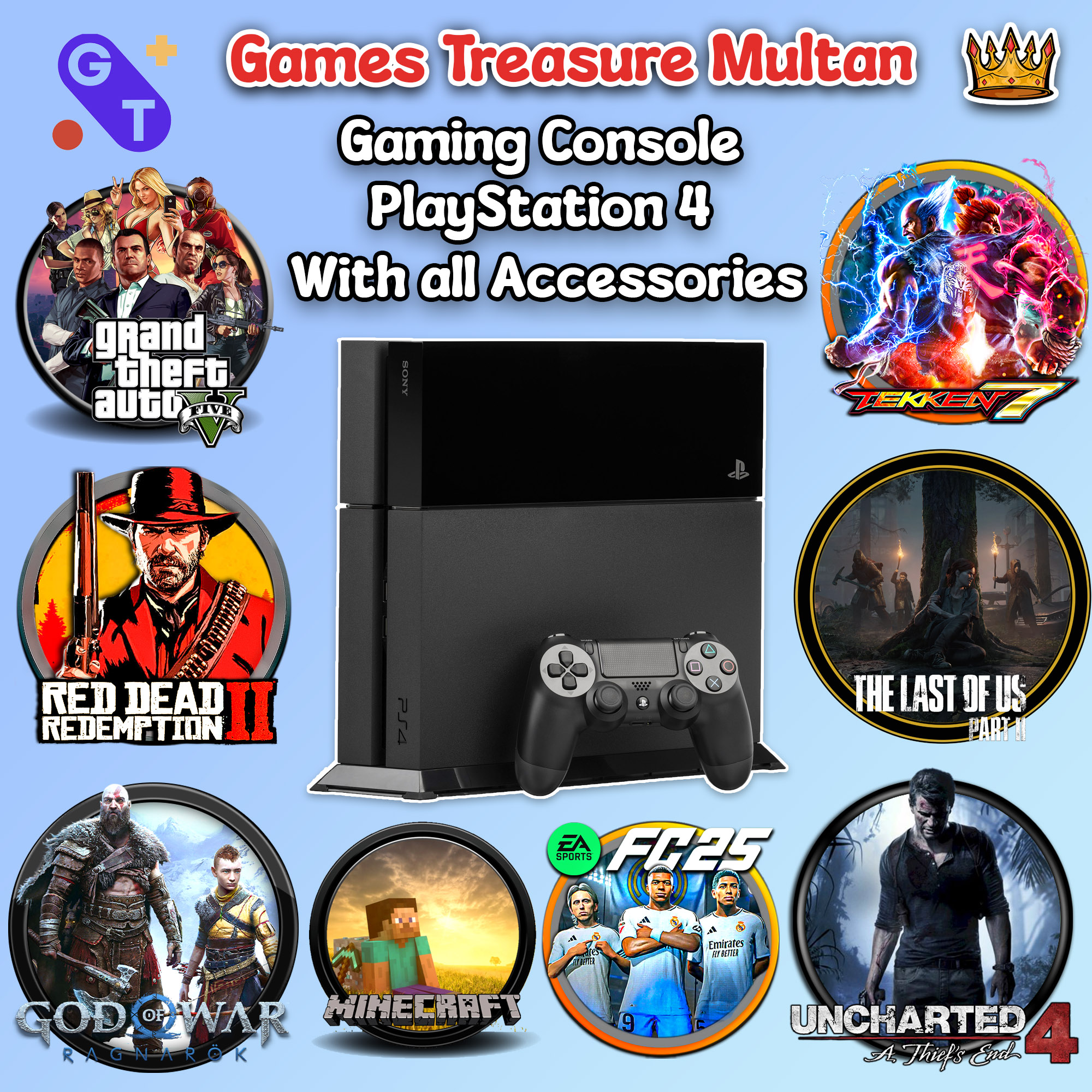 Gaming Console PlayStation 4 with 500GB Hard Drive one wireless ...