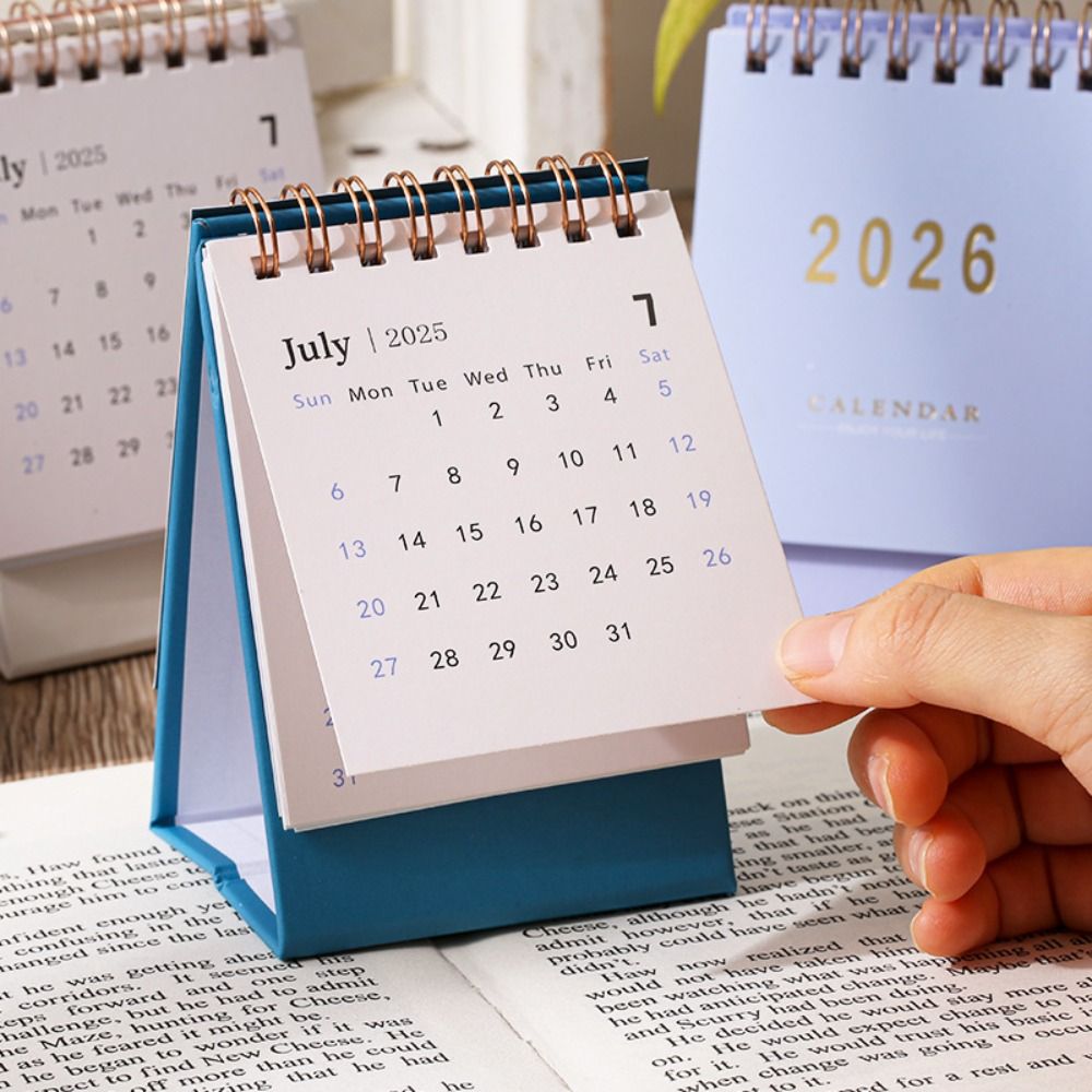 Kid Gift Month Date Display 2026 Small Desk Calendar English Solid ...