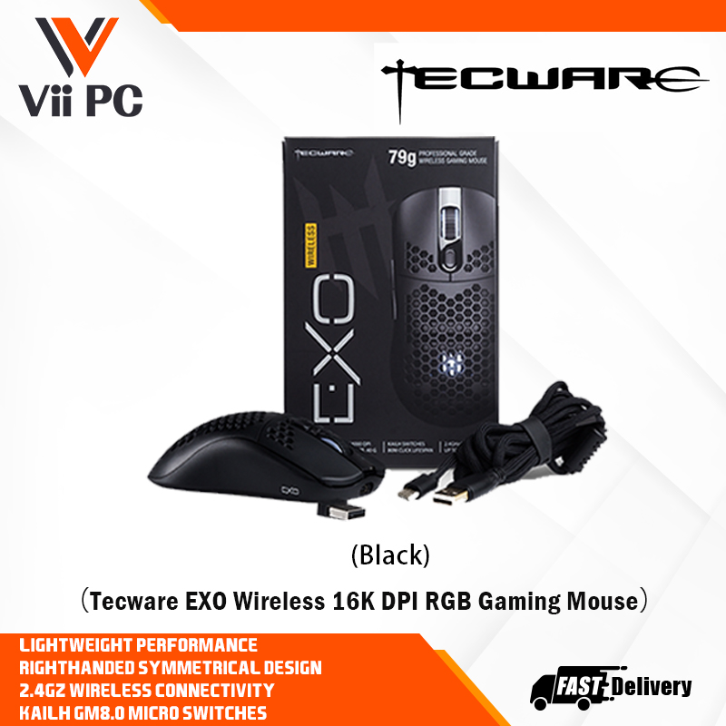 Tecware Mouse Exo Wireless 16k Dpi Rgb Gaming Mouse Black And White Lazada Singapore