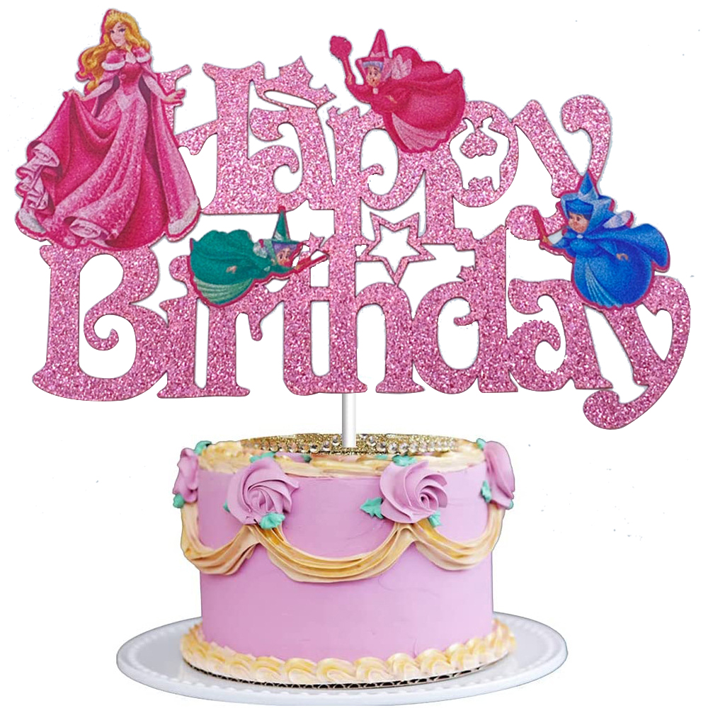 Disney Six Princess Cake Topper Girl Birthday Party Supplies Aurora ...