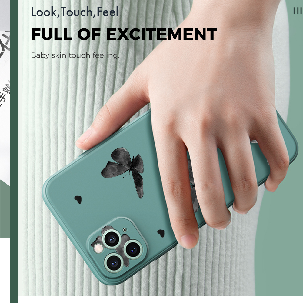 For Huawei Y8P Back Cover Black Butterfly Print Phone Case Multicolor ...