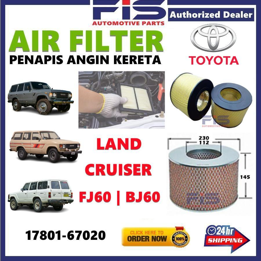 FIS Air Filter Toyota Land Cruiser BJ60V FJ60V A-1305 17801-60040 Penapis Angin Udara Kereta ...