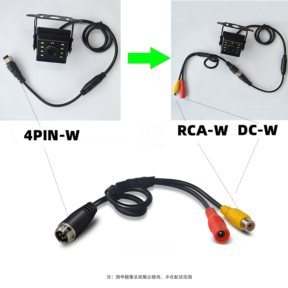 Qxny 4pin Aviation Male/female To Rca Av/female Dc Multiple Cable Plug ...