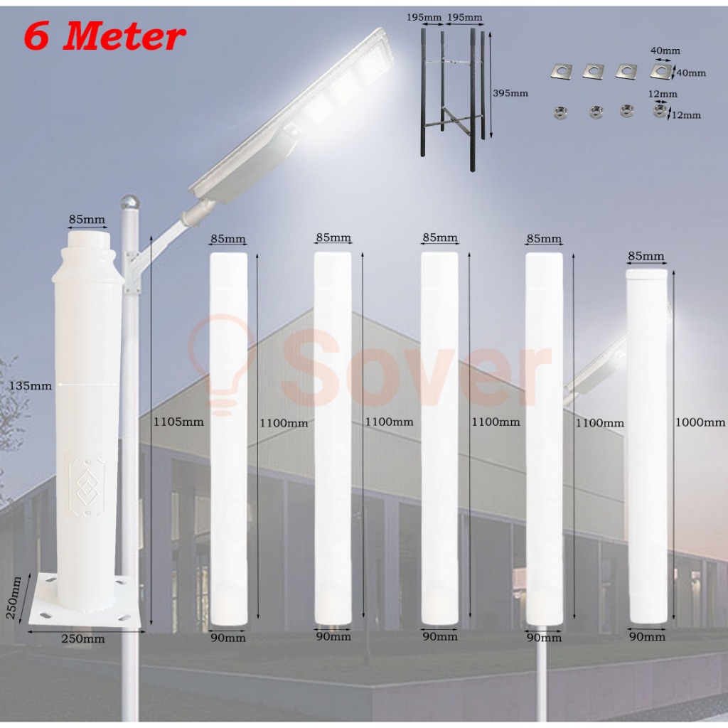 Super heavy Duty outdoor street light pole 2 meters to 6 meters light pole spliced street light ...