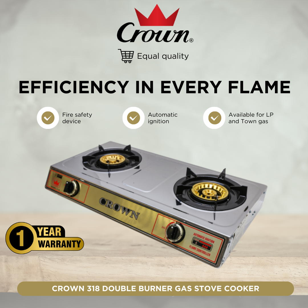 Crown 318 FSD Double Burner Gas Stove Cooker - 1 Year Local Warranty ...