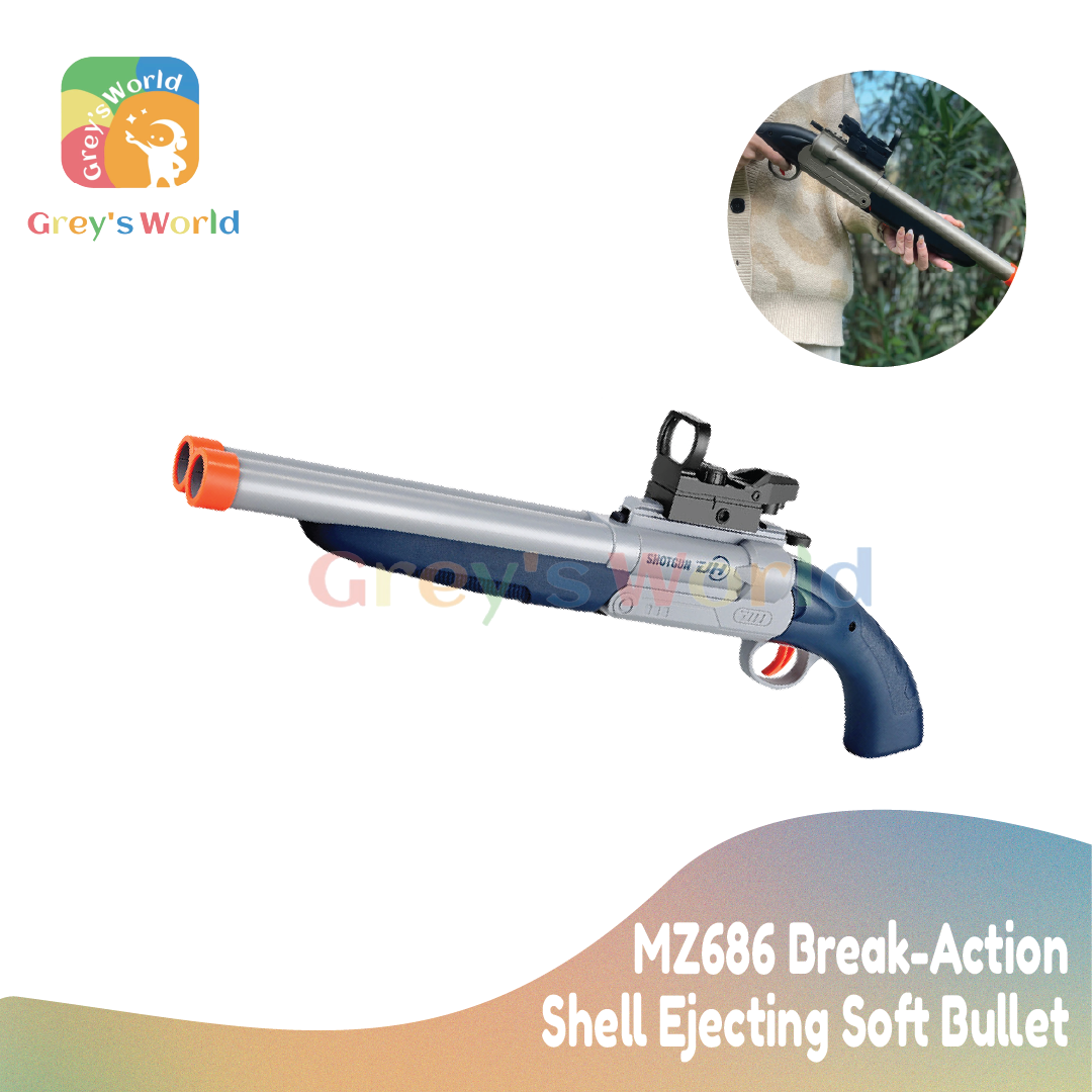 [Grey's World] MZ686 Break Action Double Barrel Soft Bullet Guntoy Shell Ejection Two Shooting ...