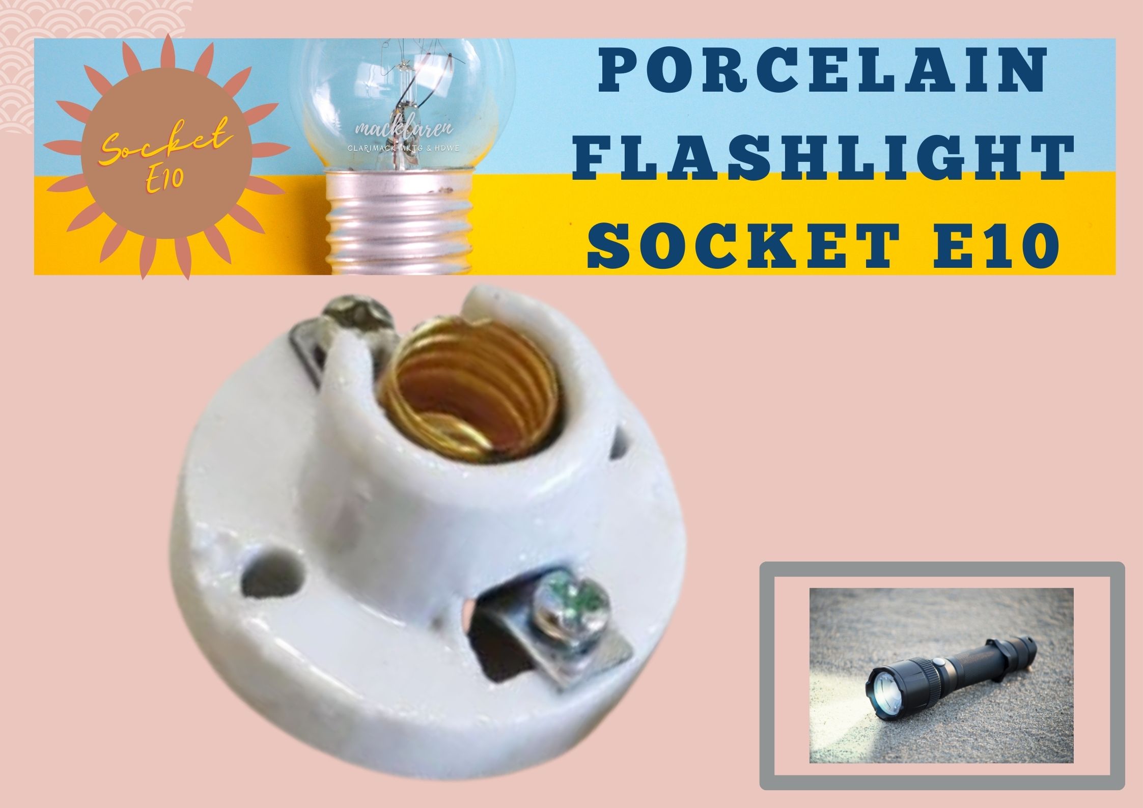 Porcelain Receptacle for Small Bulb Flashlight Bulb Battery Operated ...