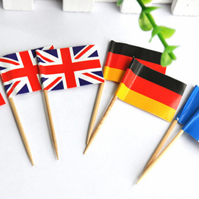 100PCS National Flag Toothpick Picks Flags Countries & World Flags for ...