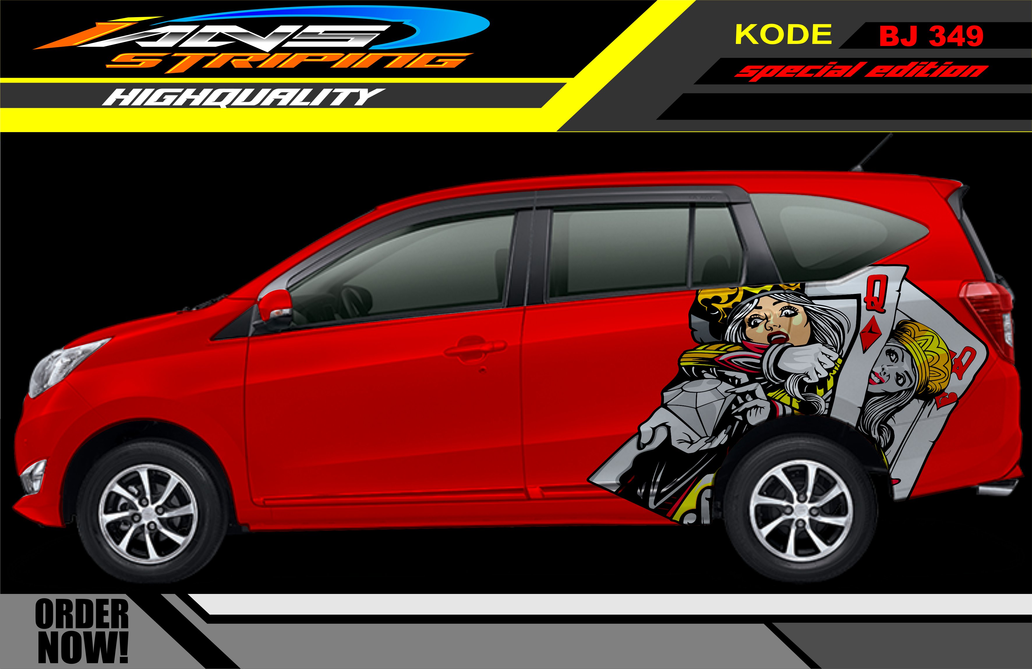 DECAL MOBIL LUXIO / STICKER TERIOS RUSH / MOBIL VIOZ / STIKER KARTUN ...