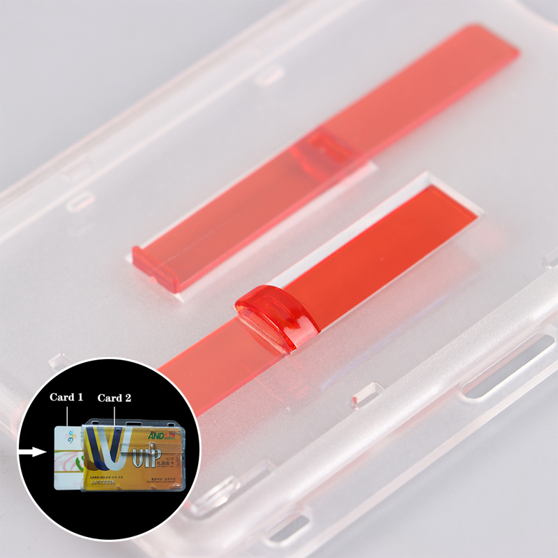Clear Dual Sliding Card Sleeve Office School ID Credit Card Cover Badge ...