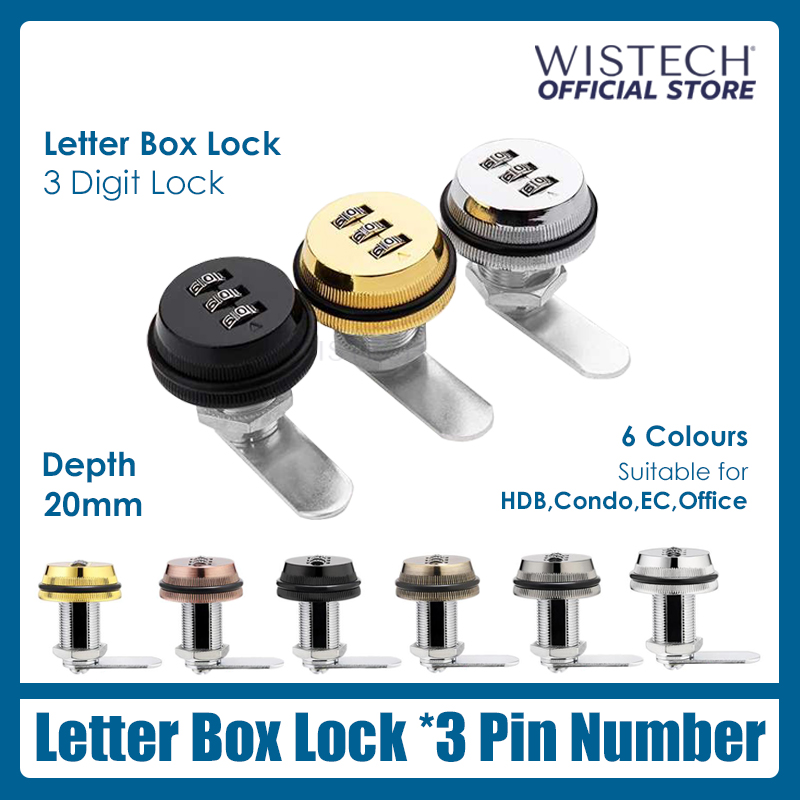 Wistech Letter Box Lock, depth 20mm ,HDB Keyless Mail/Letter box Lock ...