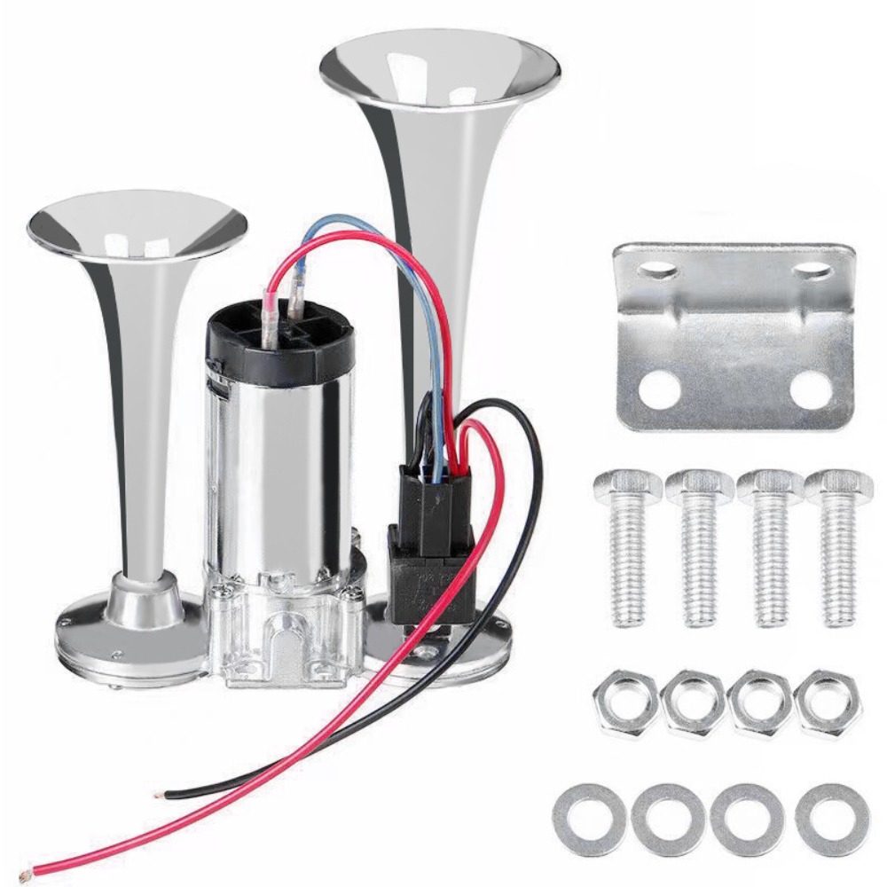 Bus Horn 12V/24V Electric Horn Dual Trumpets 120DB Air Horn Solenoid ...