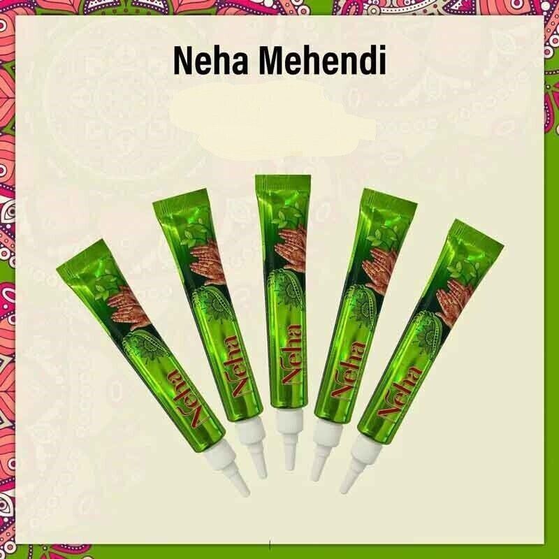 6 Piece Neha Mehedi Natural Henna Cone - Mehendi Festival Pack | MNK ...