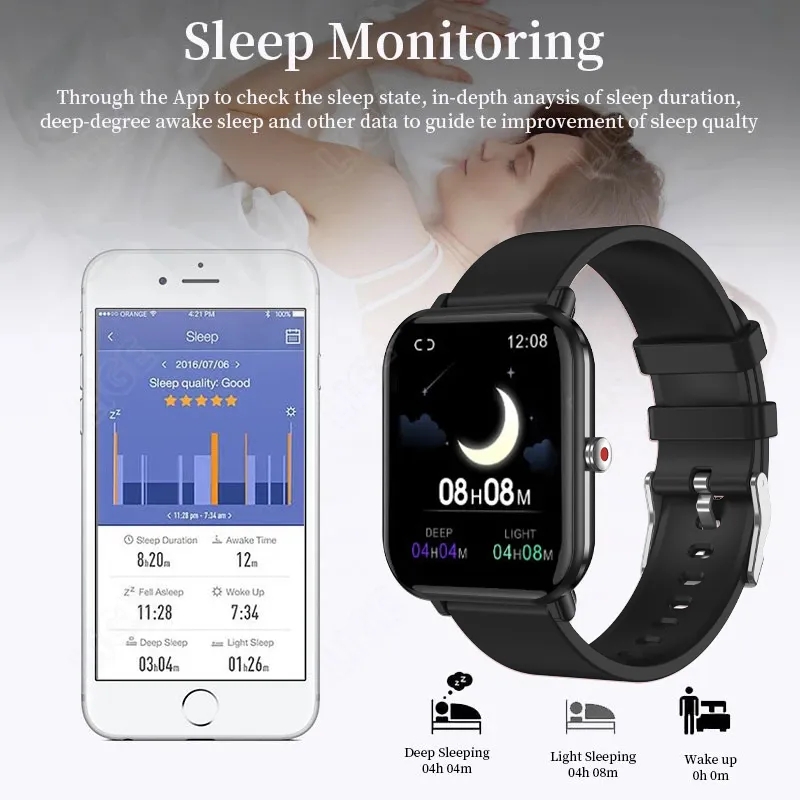 LIGE New Q9 Pro Smart Watch Body Temperature Monitor Music Control ...