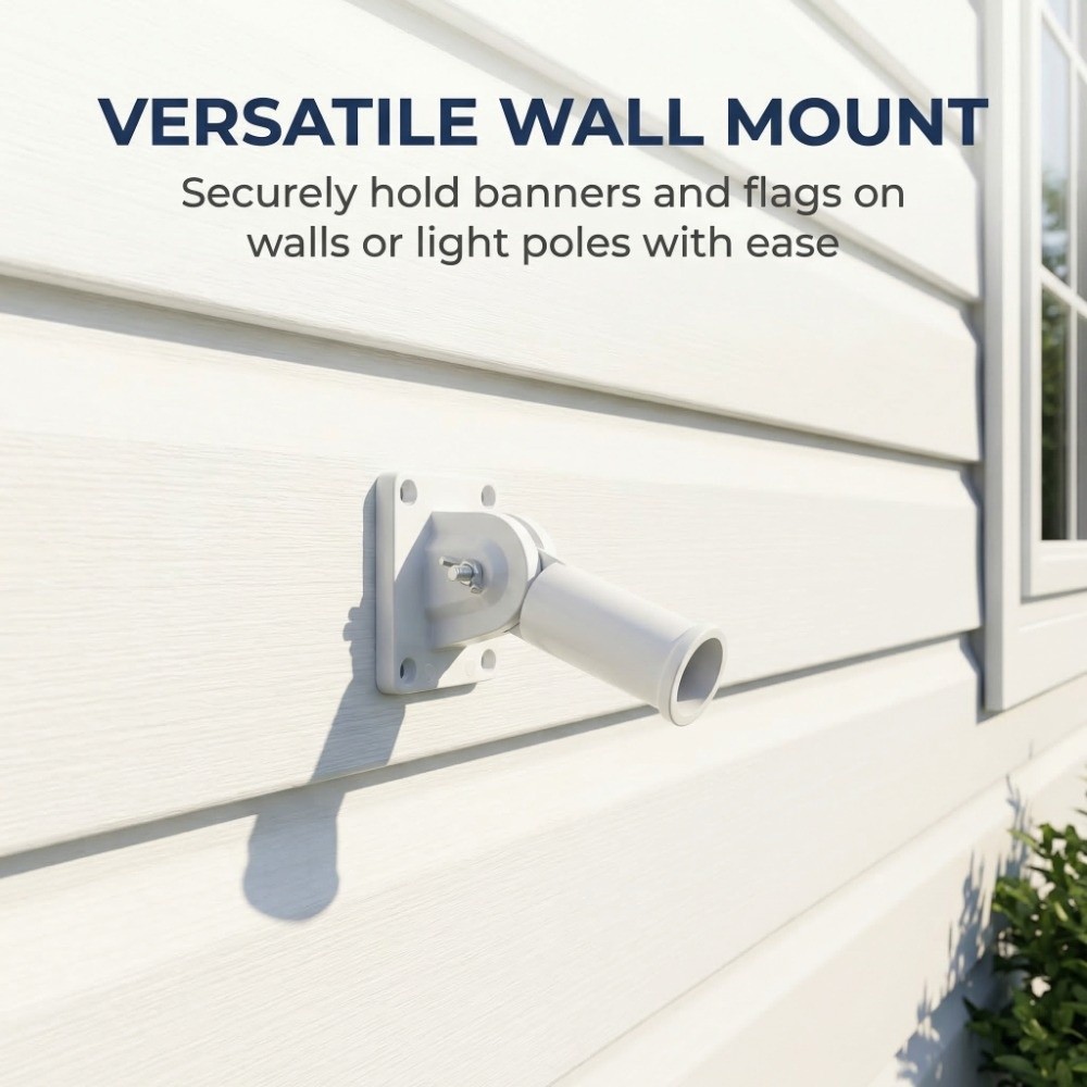 Practical Metal Flag Base Heavy Duty Wall Mounted Flag Holder Durable ...