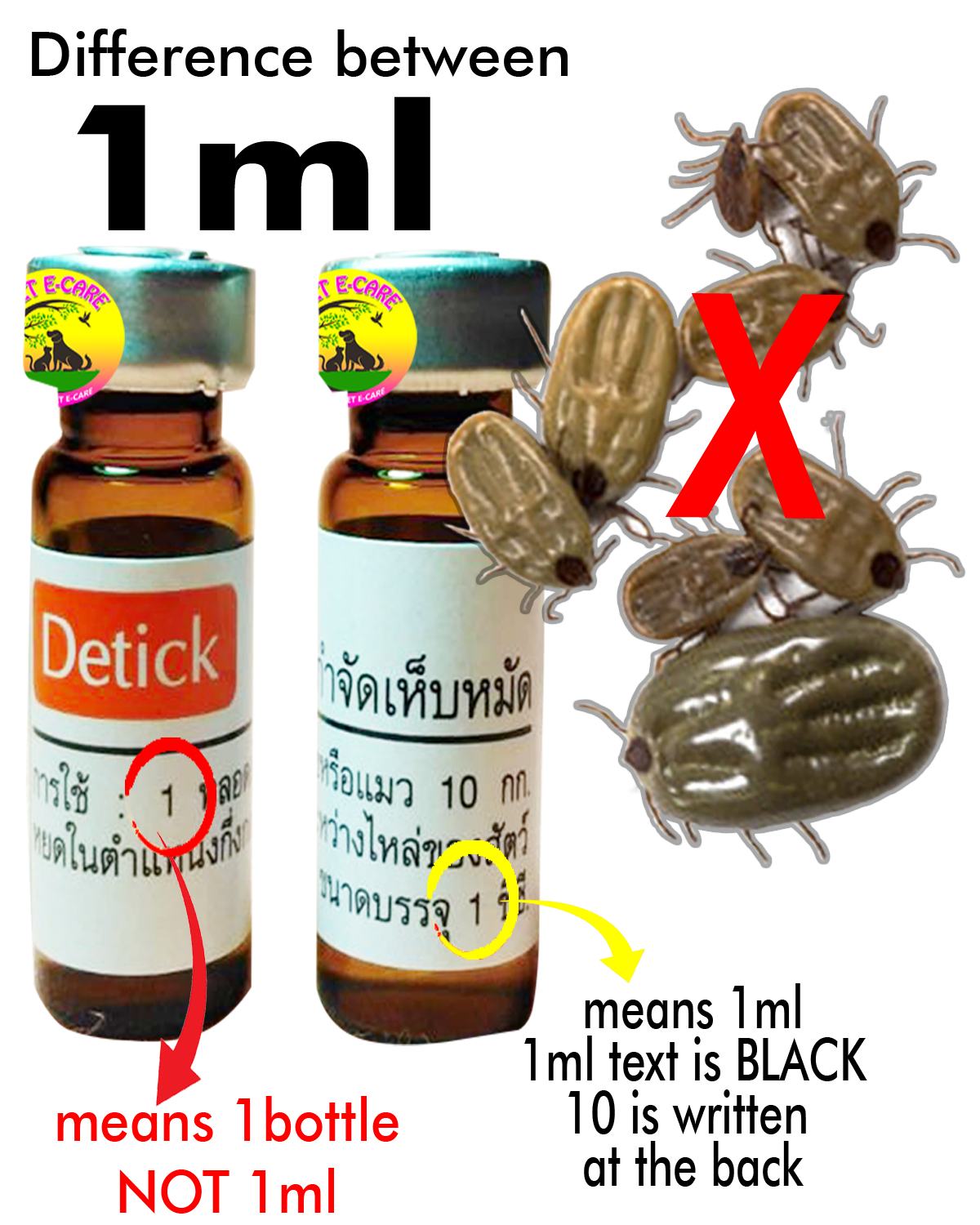 100% AUTHENTIC DETICK ANTI Tick & Fleas Mites Garapata for yor Pet Dogs ...