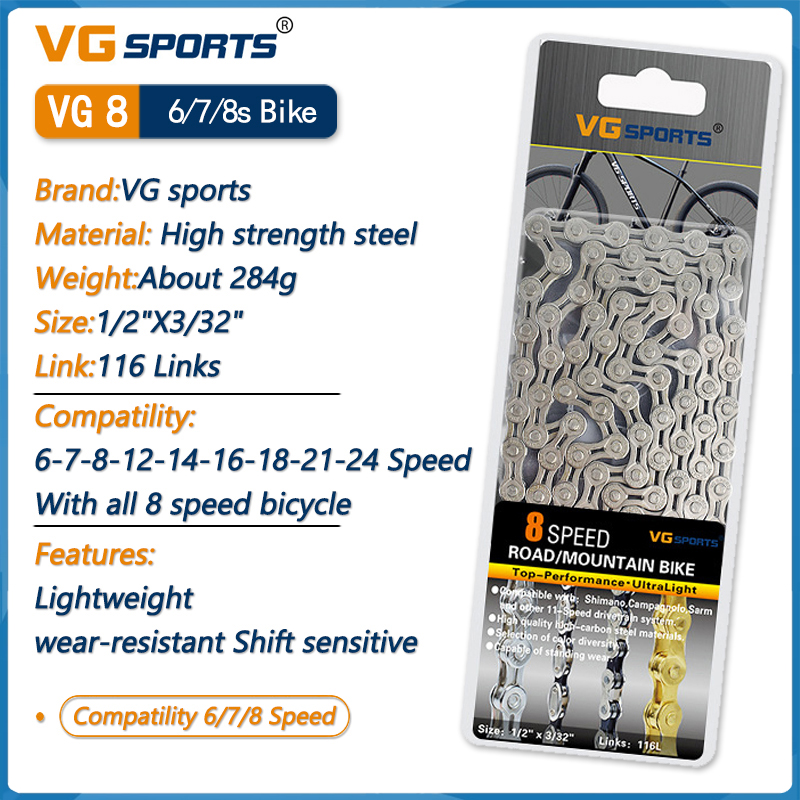 VG Sports 6/7/8/9/10/11 Speed Bike Chain Mountain Bike Chain Road Bike ...