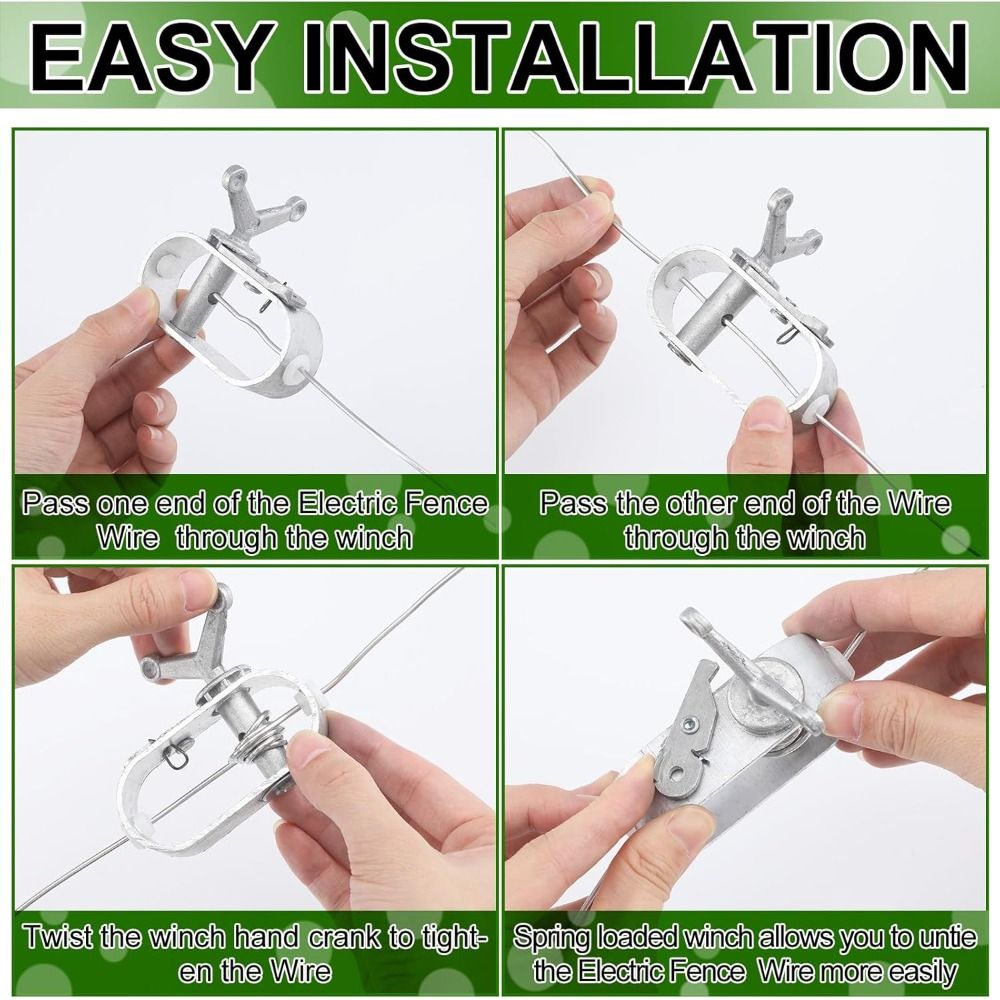 New Heavy Duty Wire Tightener Silver Galvanised Electric Fence ...