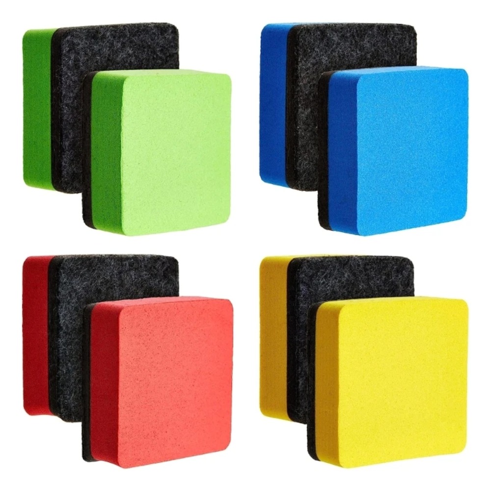 2pcs Durable Magnetic Whiteboard Eraser Square EVA Felt Chalkboard ...