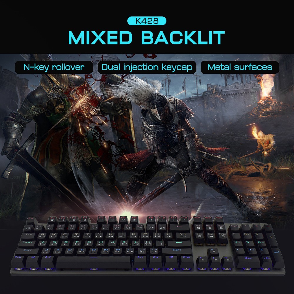 คีบอร์ด OKER K428 K458 Mixed Backlit Keyboard Gaming คีบอร์ดเกมมิ่ง ...