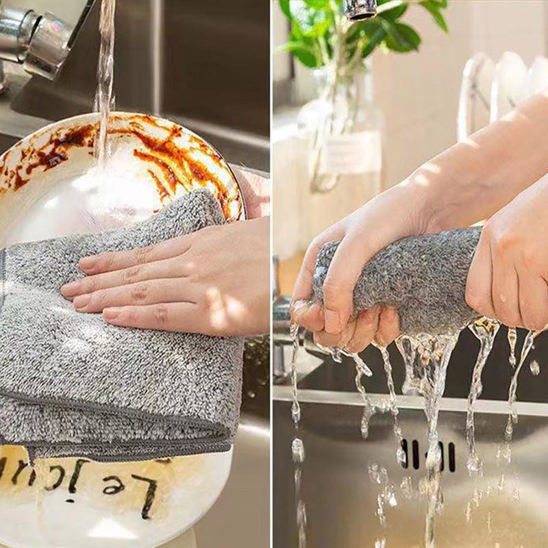 5pcs Strong Cleaning Cloth Dish Washing Microfiber Cleaning Towel Dish ...