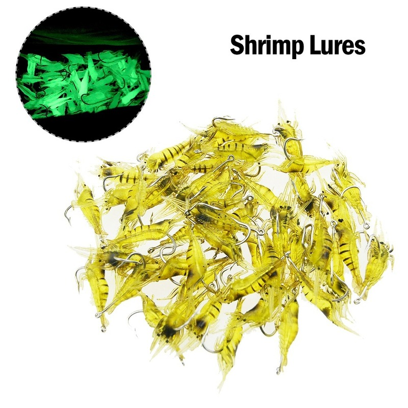 5/10PCS Soft lightweight Shrimp Fishing Lure Small Fishing Glow Shrimp Bait with Hook Carp ...