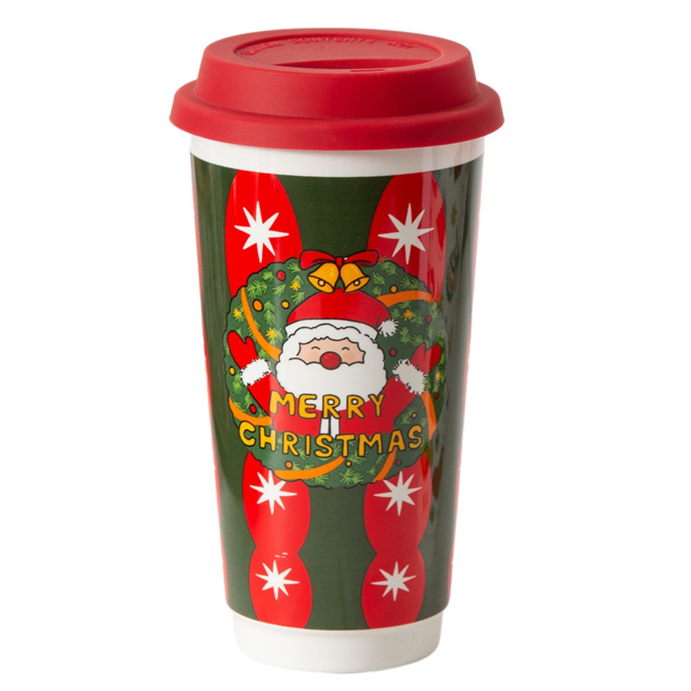 Water Cups Santa Christmas Ceramic Cup Heat-resistant Cartoon Christmas ...