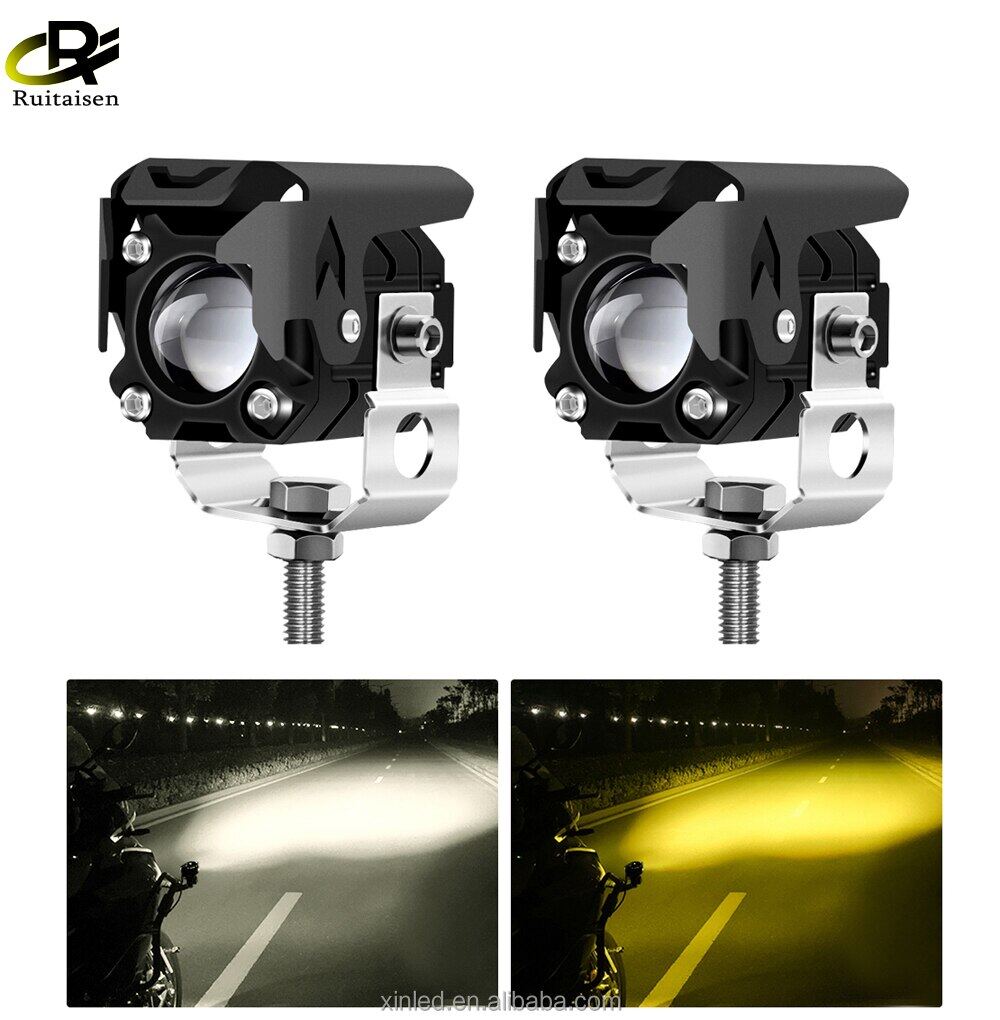 M1 Universal Motorcycle Led Headlight Projector Lens Dual Color Atv ...