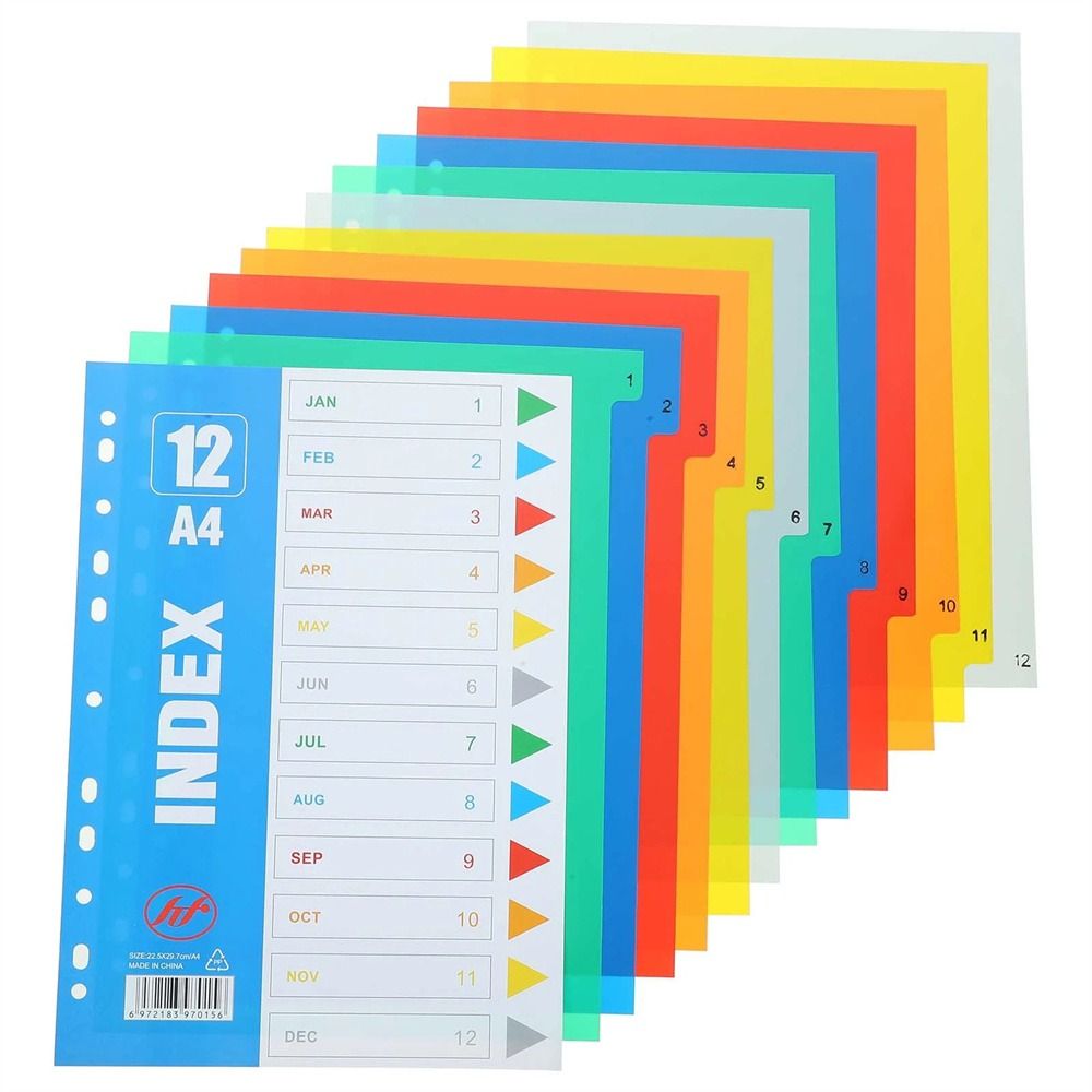 Binder Tabs 5/10/12/20/31Pages Index Separator Page Numbers PP Material ...