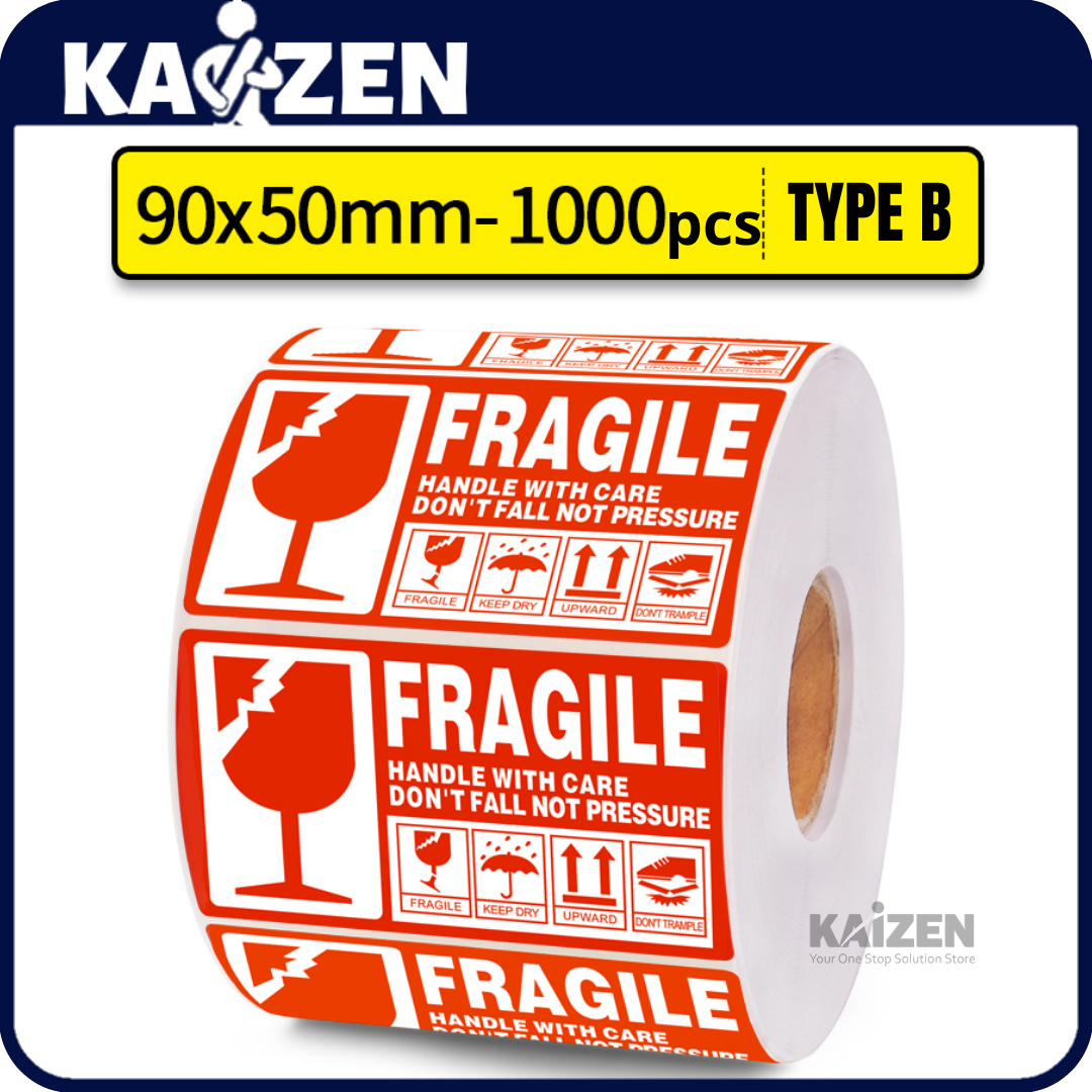 🔥READY STOCK🔥 500/1000 PCS FRAGILE STICKER WARNING LABEL ROLL | Lazada