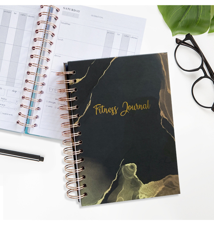 【GlowBound】A5 Coil Notebook Binder Fitness Journal Workout Planners ...
