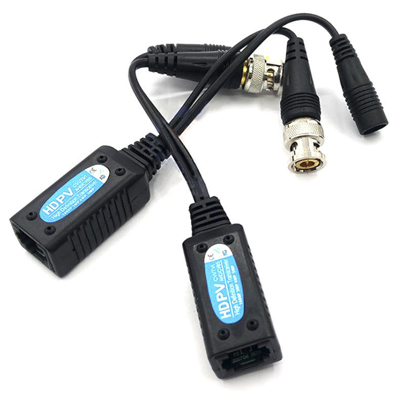 1 Pairs CCTV Coax BNC Video Power Balun Transceiver to CAT5e 6 RJ45 ...