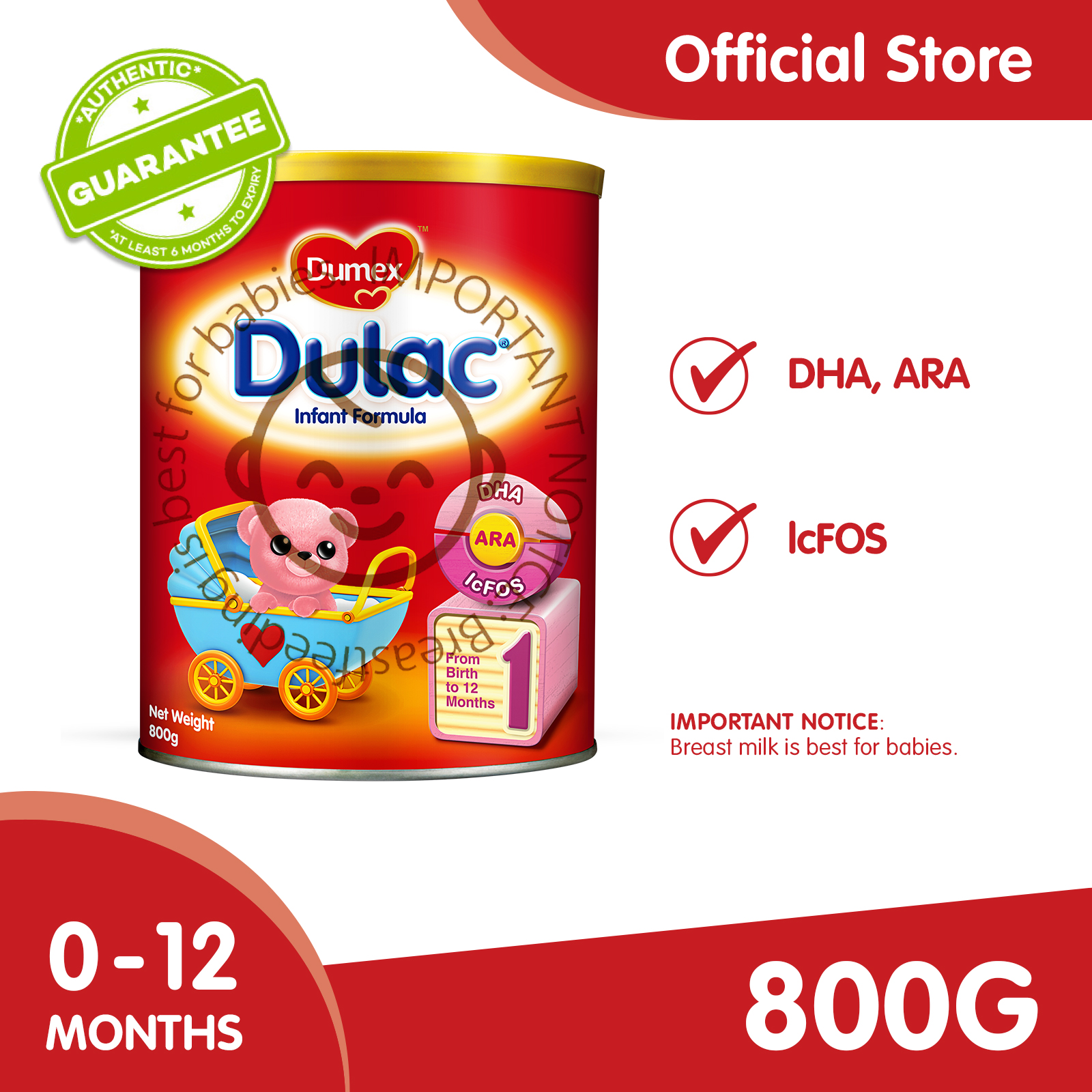 Dumex Dulac Stage 1 Infant Newborn Baby Milk Formula (800g) | Lazada ...