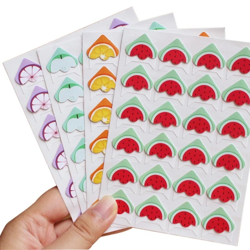 96 Pcs/Lot (4 Sheets) DIY Fruit Set Cartoon Corner Stickers Cute Paper ...