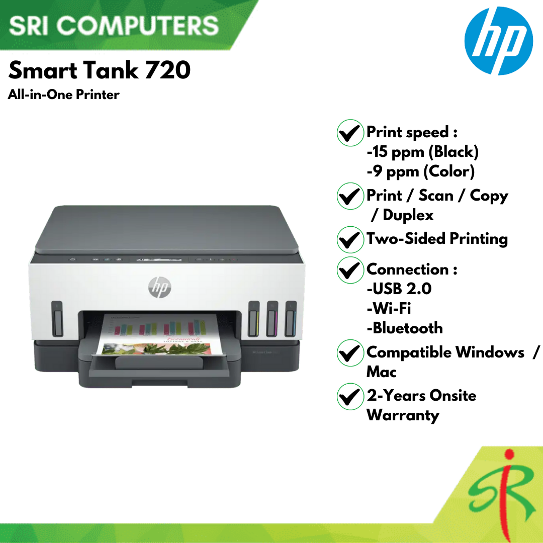 HP Smart Tank 720 All-in-One Printer (2-YAERS WARRANTY) | Lazada