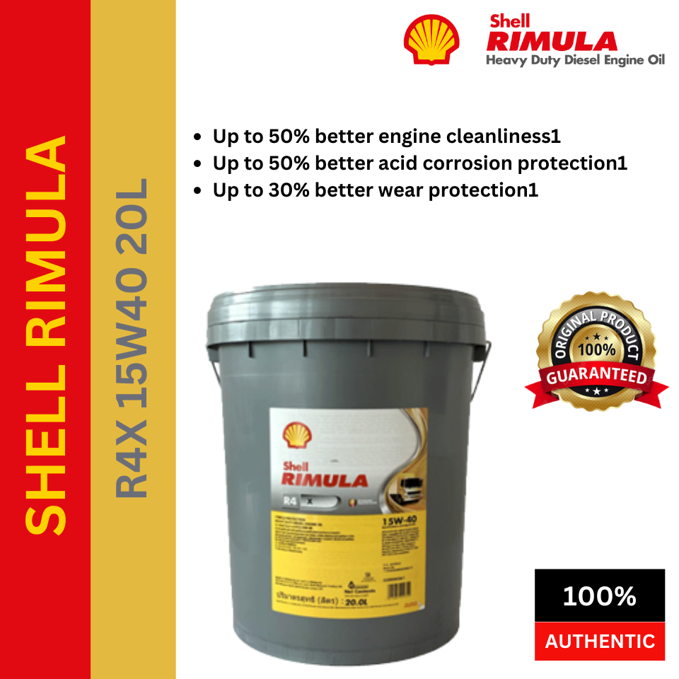 550044361 SHELL RIMULA R4X 15W40 CI-4 (20 liters) - Heavy Duty Diesel ...